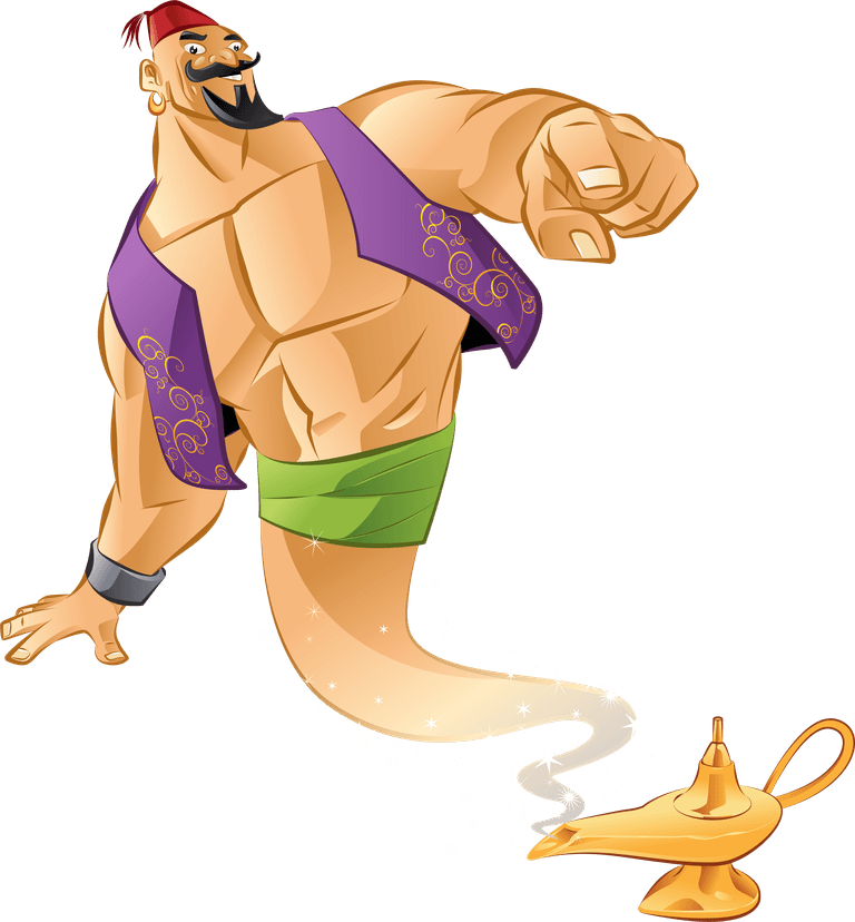 aladdin genie fairy tale character illustration for magical ...