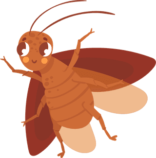 playful cartoon cockroach insect mascot holding food for fun branding ...