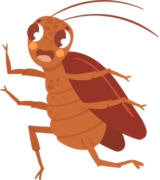 playful cartoon cockroach insect mascot holding food for fun branding ...
