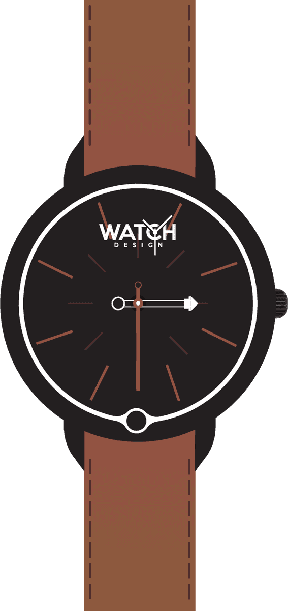 front view of modern watch with minimalist aesthetic and stylish ...